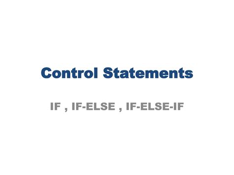 SOLUTION Ch3 Control Statements If If Else If Else If Studypool