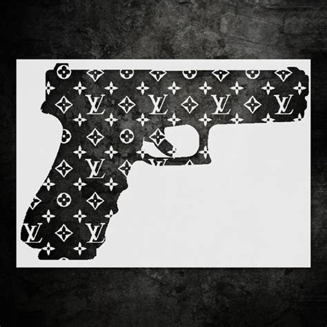 Elegant Lv Pattern Wall Art Reusable Plastic Stencil Stencilair Ebay