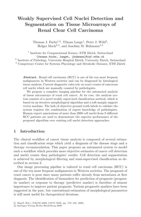Pdf Weakly Supervised Cell Nuclei Detection And Segmentation On Tissue Microarrays Of Renal