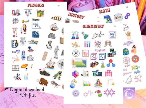 School Assignment Sticker Set Printable Stickers Notebook Stickers