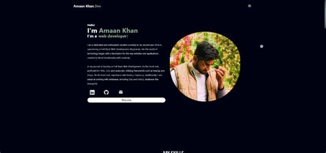 amaan khan on linkedin welcome to my react js powered portfolio where