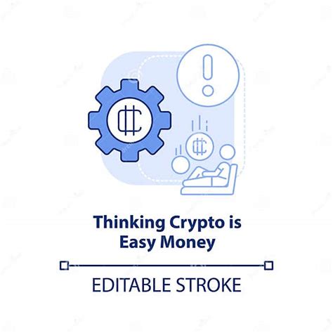 Thinking Crypto Is Easy Money Light Blue Concept Icon Stock Vector Illustration Of Vector