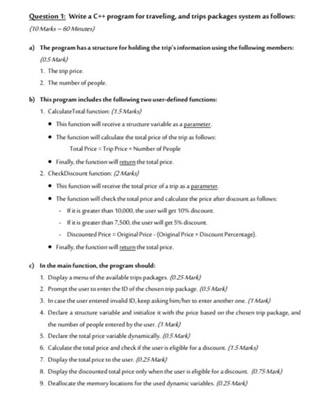 Solved Question 1 Write A C Program For Traveling And
