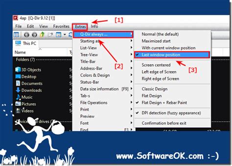 Start The Explorer Q Dir With Last Window Position And View Settings