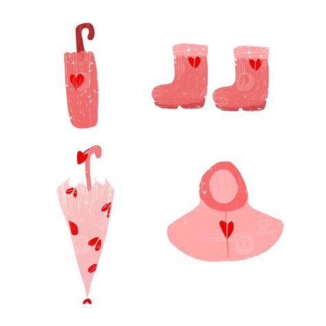 핑크 일러스트 비옷 우산 분홍 우구 우산 Png 일러스트 및 Psd 이미지 무료 다운로드 Pngtree