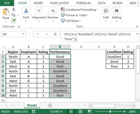 Nested IF Statement In Microsoft Excel