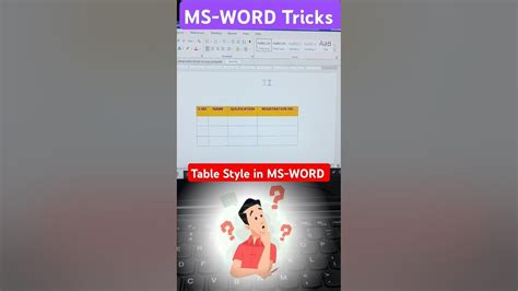 👉table style in ms word‼️ ms word tips and tricks🔥 computer