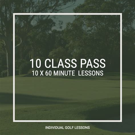 10 Class Pack Individual Lessons 10 X 60 Minutes Cac Golf Coach