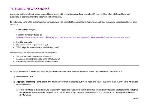 Tutorial Workshop 6 V31 Tutorial Workshop 6 You Are An Online Retailer Of A Large Range Of