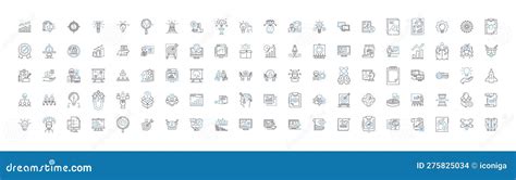 Tactic Line Icons Collection Strategy Gameplan Maneuver Plan Approach Technique Plan Of