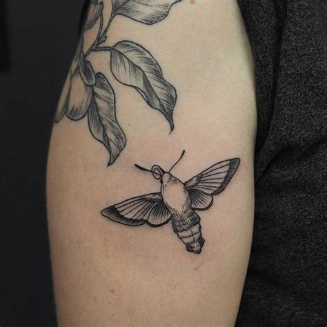 Clearwing Hummingbird Moth Tattoo Design
