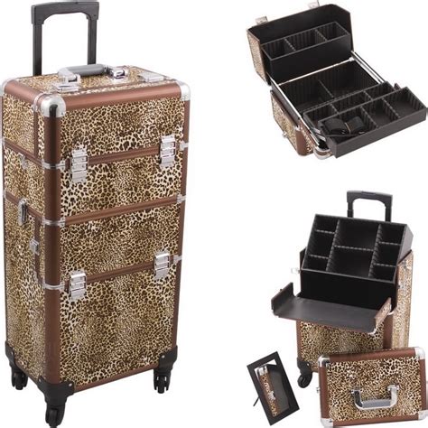 Hiker Hk6501lpbr Leopard Pro 4 Wheel Makeup Case Hk6501
