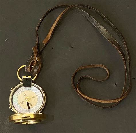 British Military Officers Wwi Marconi Marching Compass With Lanyard