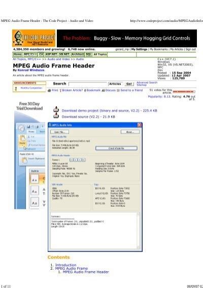 Mpeg Audio Frame Header Teslabs