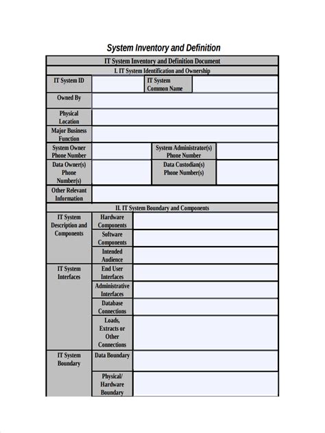 System Inventory Examples To Download