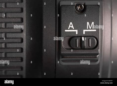 Detail Of The Auto Focus Switch On A Photo Lenses Stock Photo Alamy