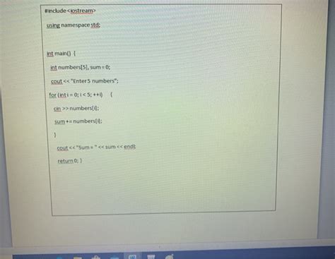 Solved Include Using Namespace Std Int Main Int Chegg