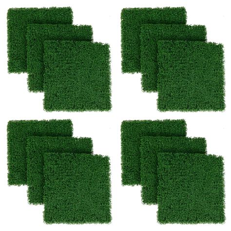 Costway 12 Pcs 50 X 50cm Faux Green Moss Panels Artificial Grass Wall Pane