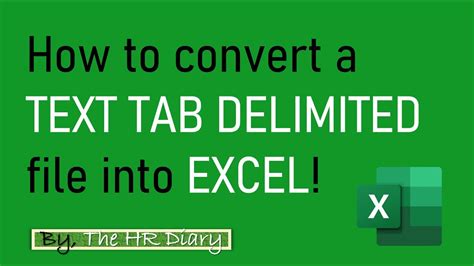 How To Convert A Text Tab Delimited File Into Excel Youtube