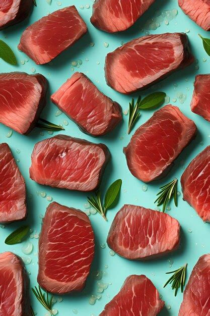 Raw Beef Meat Assortment Premium Ai Generated Image