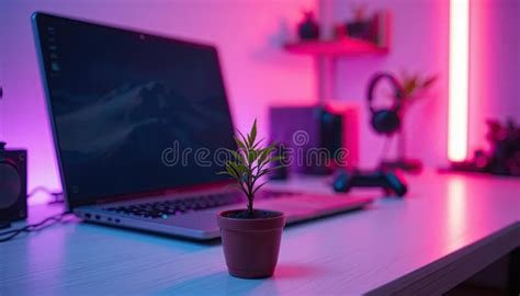 Gaming Desk Scene With A Shallow Depth Of Field Focusing On A Small