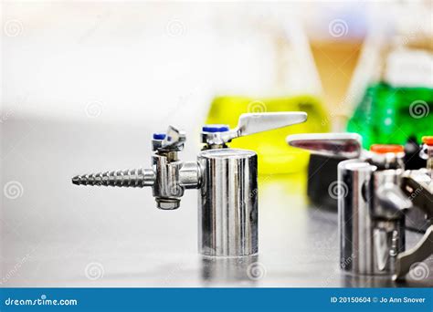 Lab Bench Gas Tap Stock Photo Image Of Green Faucet