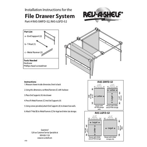Rev A Shelf Large File Drawer System Black RAS LGFD CabinetParts Com
