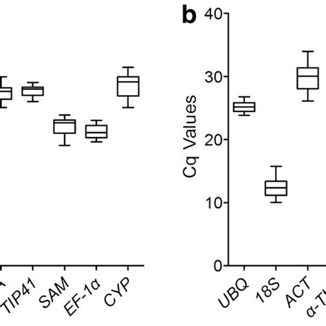 The Quantification Cycle Cq Values Of The 12 Candidate Reference