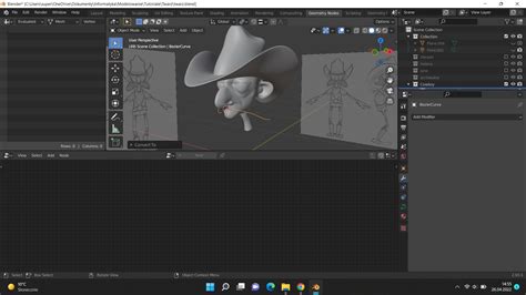 bezier curves why can t i add geometry nodes modifier blender