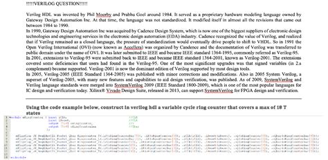 VERILOG QUESTION Verilog HDL Was Invented Chegg