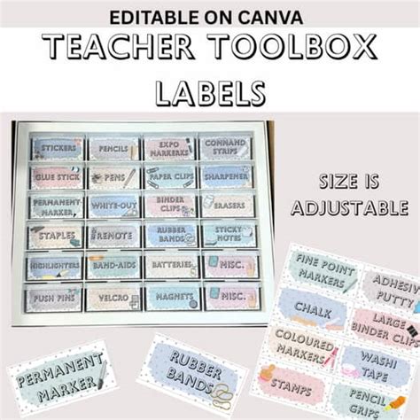 Teacher Toolbox Labels Editable In Canva Classroom Organization And Decor