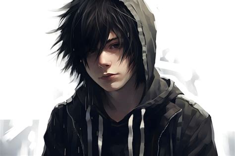 Premium Photo Emo Young Man White Background