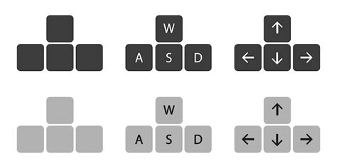 Premium Vector Arrow Keys Keyboard And Wasd Icon Set Sign Keypad