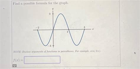 Solved Find A Possible Formula For The Graph Note Enclose