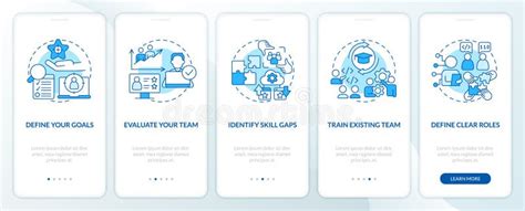 It Staffing Tips Blue Onboarding Mobile App Screen Stock Vector