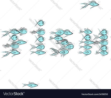 Fish Word Shape For Your Design Royalty Free Vector Image