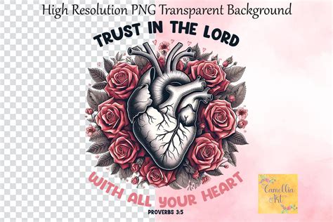 Trust In The Lord With All Your Heart Graphic By Camellia Art · Creative Fabrica
