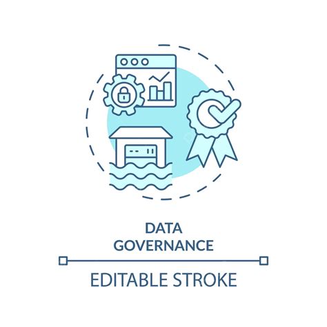 Data Governance Turquoise Concept Icon Logo Source Outline Vector Logo