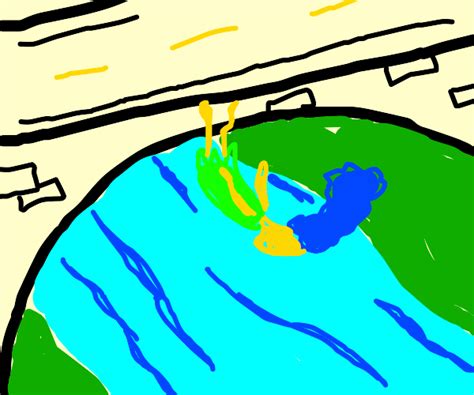 Maggie Jumping Over A Bridge Drawception