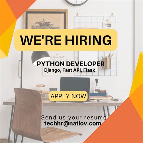 We Are Hiring Python Web Developer Django Fastapi Flask Send Us