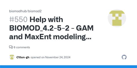 Help With Biomod 4 2 5 2 Gam And Maxent Modeling Runs Failed · Issue 550 · Biomodhub Biomod2