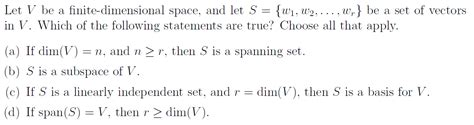 Solved Let V Be A Finite Dimensional Space And Let