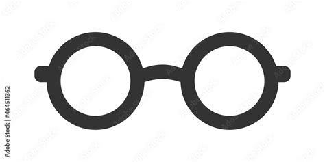 Round Circle Glasses Frame Outline Line Art Silhouette Clipart Vector