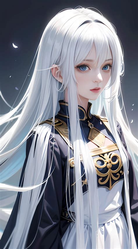 A Close Up Of A Woman With Long White Hair And A White Dress Seaart Ai