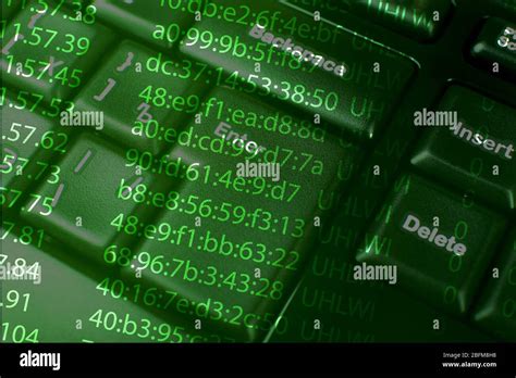Computer Keyboard With Program Code Stock Photo Alamy