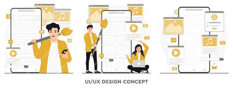 Premium Vector Flat Vector Uiux Ui Ux Design Concept Illustrator