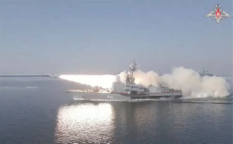 Russia Navy Tarantul Class Corvette Fires Moskit Missile In Sea Of Japan