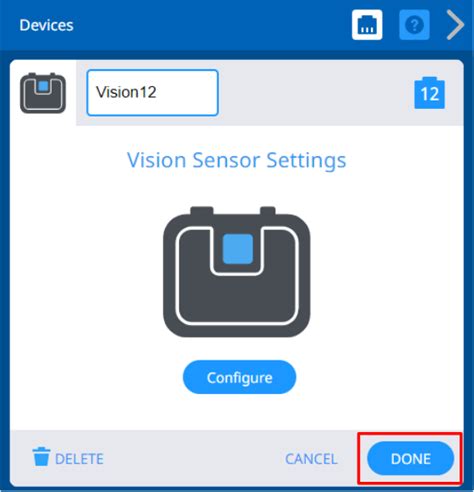Configuring The V5 Vision Sensor In VEXcode V5 VEX Library