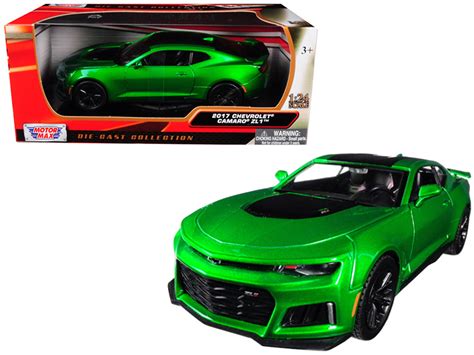 124 Motormax 2017 Chevrolet Chevy Camaro Zl1 Metallic Green Diecast