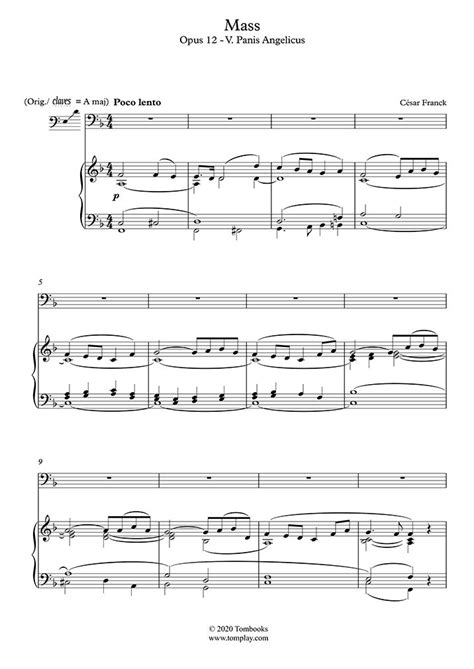 Mass Opus 12 V Panis Angelicus Bass Franck Vocal Sheet Music